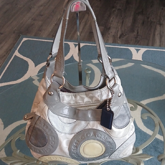 Coach | Bags | Coach Elegant Gray And Cream Handbag | Poshmark